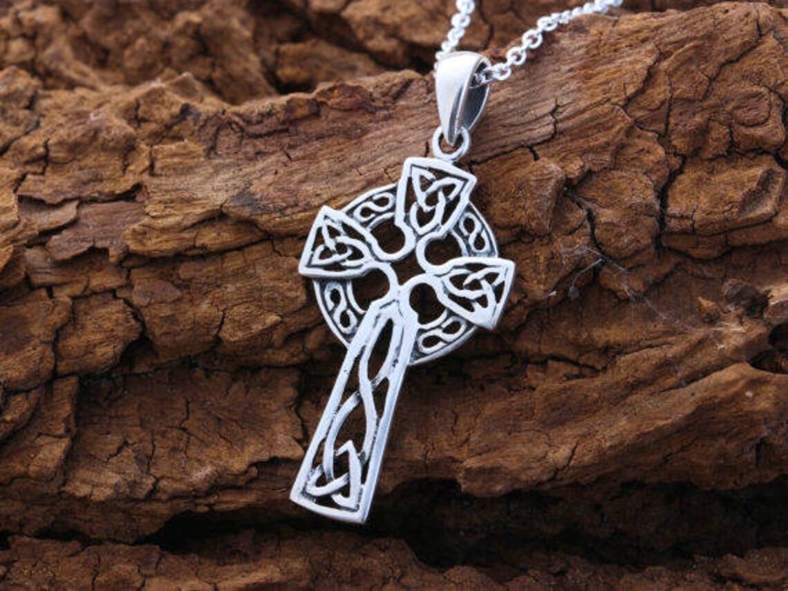 Trinity Celtic Cross Necklace Sterling Silver Triquetra - Etsy