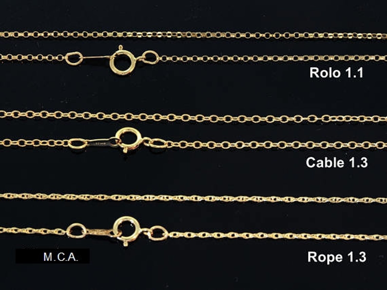 Gold 14k 16k Gold Chains Curb 1.5mm. Cable Gold Necklace. - Etsy