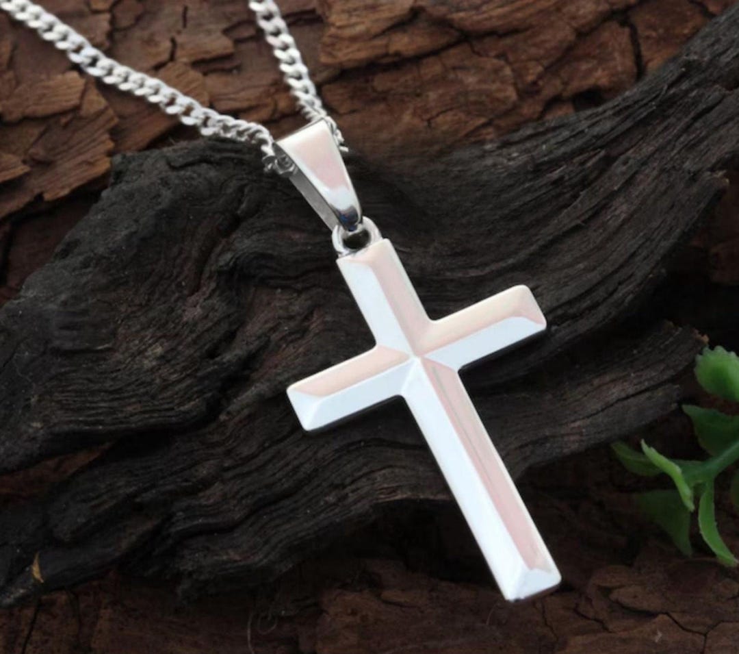 Sterling Silver Cross Necklace Thick Chain Men’s Cross, Thin Chain ...