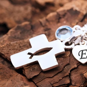 Sterling Silver Christian Cross. Fish Cross Necklace. Jesus Fish ...