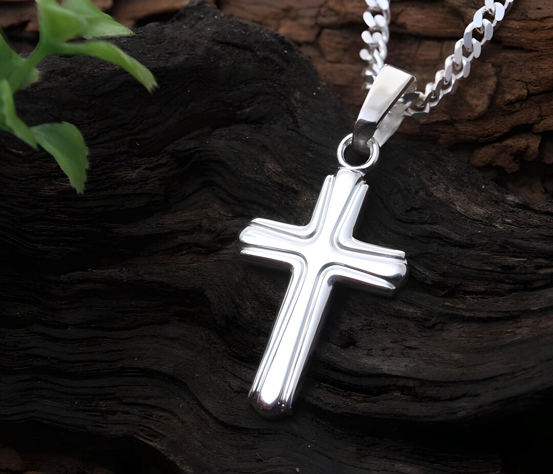 925 Cross for Boys With Chain, Girls Cross Necklace. Sterling Silver ...