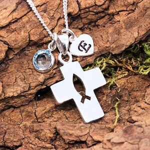 Sterling Silver Christian Cross. Fish Cross Necklace. Jesus - Etsy