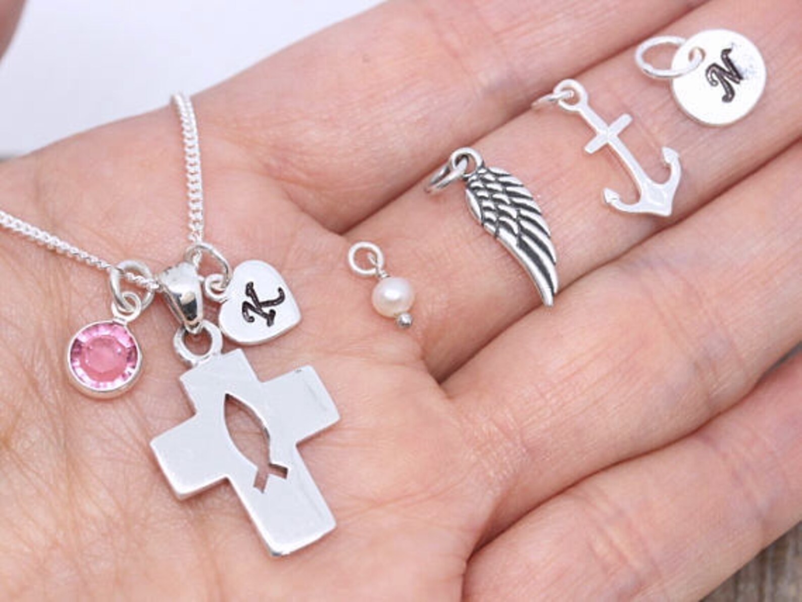 Sterling Silver Christian Cross. Fish Cross Necklace. Jesus - Etsy