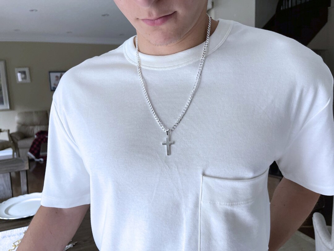 Cross for Men. Sterling Silver Cross Necklace, Sterling Mens Cross ...