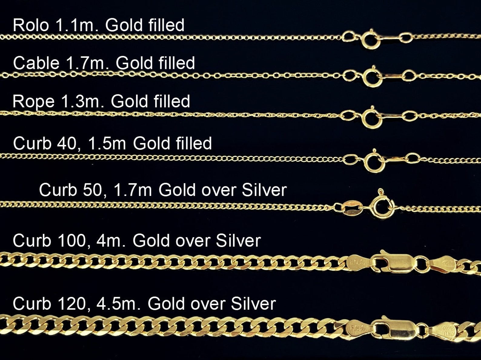 Gold 14k 16k Gold Chains Curb 1.5mm. Cable Gold Necklace. - Etsy