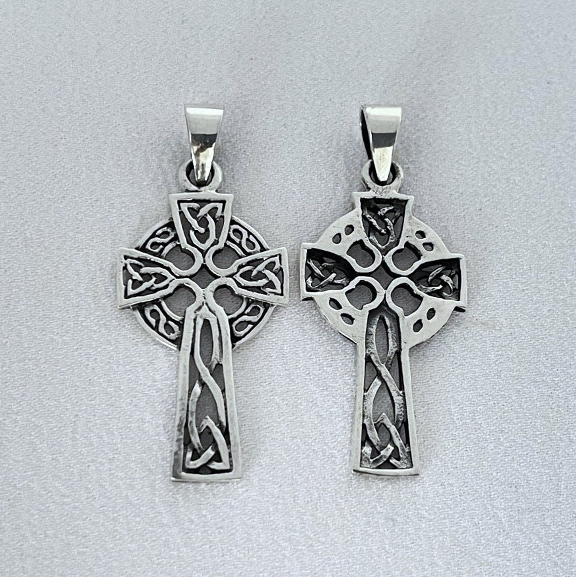 Trinity Celtic Cross Necklace Sterling Silver Triquetra - Etsy