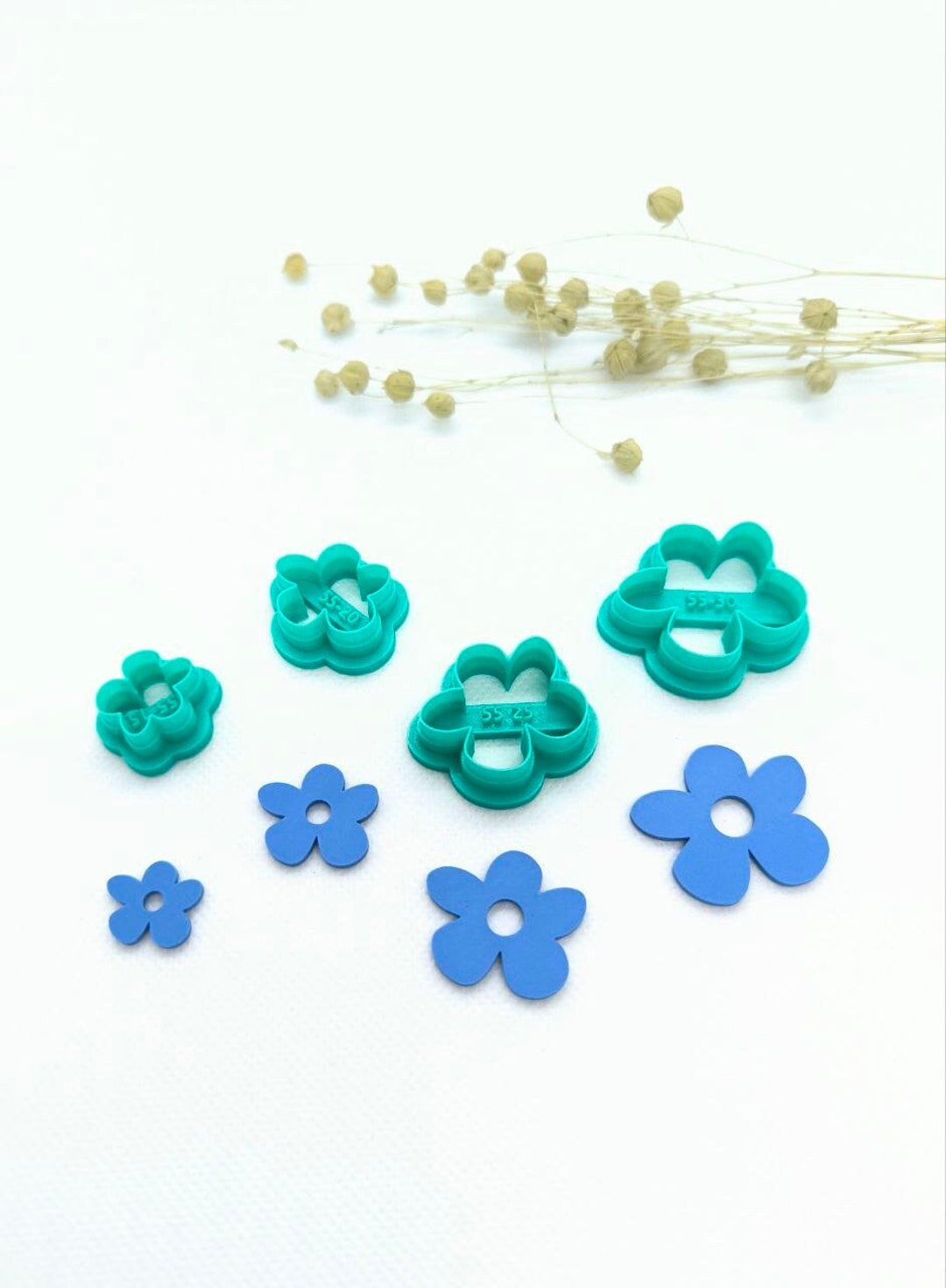 R053G+D Flower Cookie Cutter | Polymer Clay Cookie Cutter | Clay Cutter ...