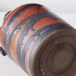 Personal Size 40 Ounce Oz Moonshine Jug, Pottery, Orange and Navy Blue ...