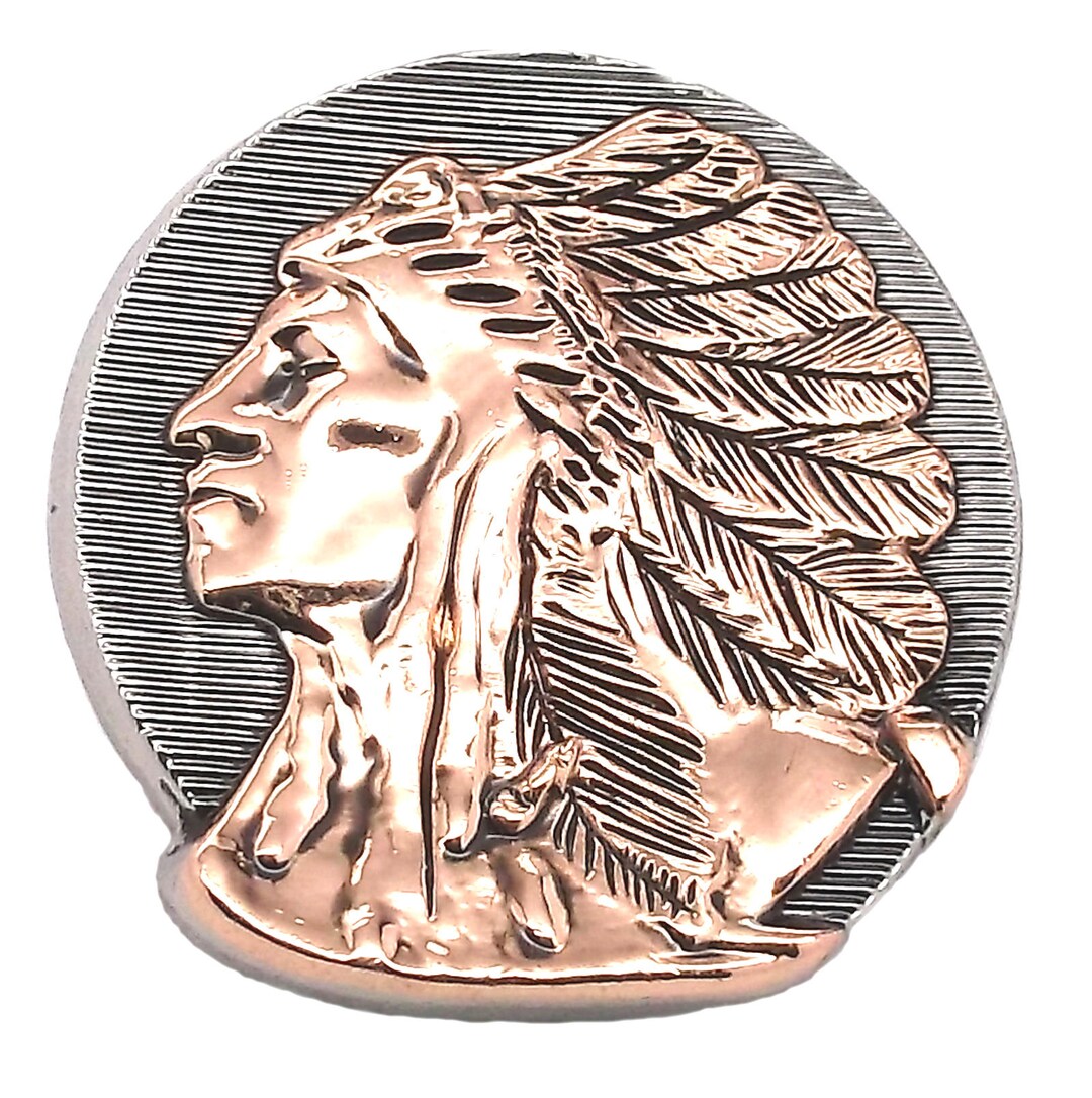 Left Facing Indian Chief Head Screw Back Concho Antique Nickel W/rose ...