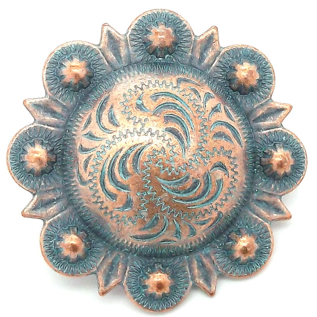 Berry Concho Antique Copper Patina All Metal 1" Screw Back 7862-90 - Etsy