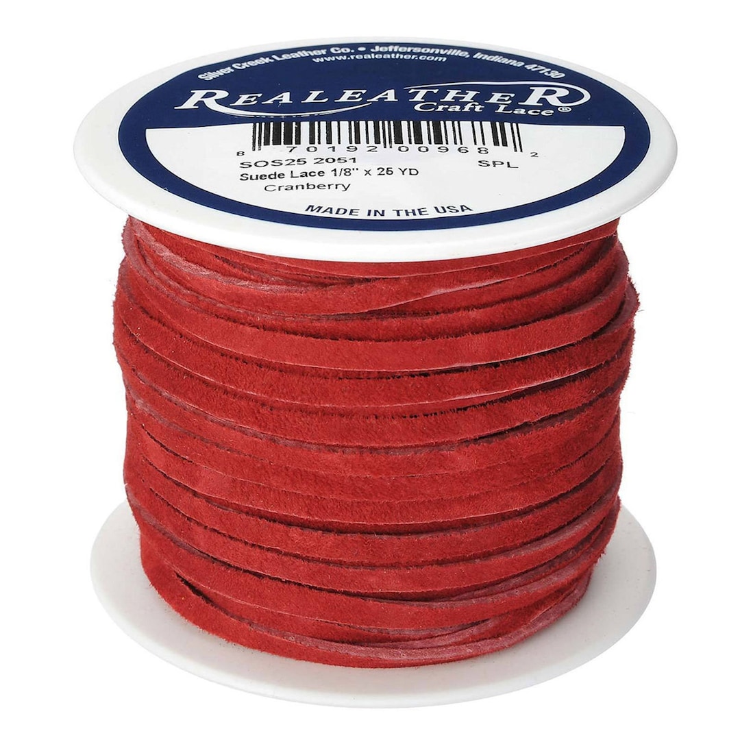 Suede Craft Lace Red 1/8" X 25 Yds by Realeather Made in USA SOS25 2010 ...