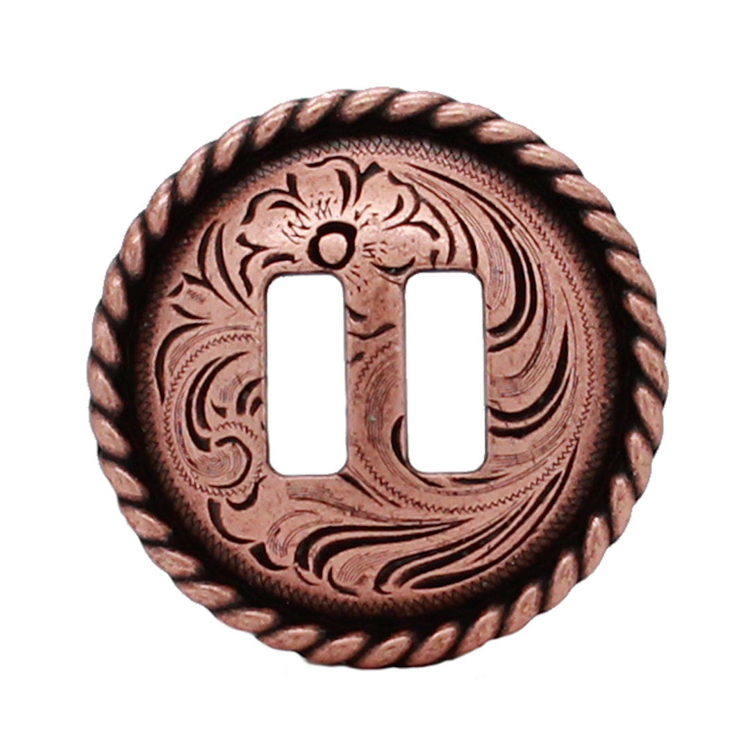 Antique Copper Slotted Rope Edge Concho 1" 3484-10S - Etsy
