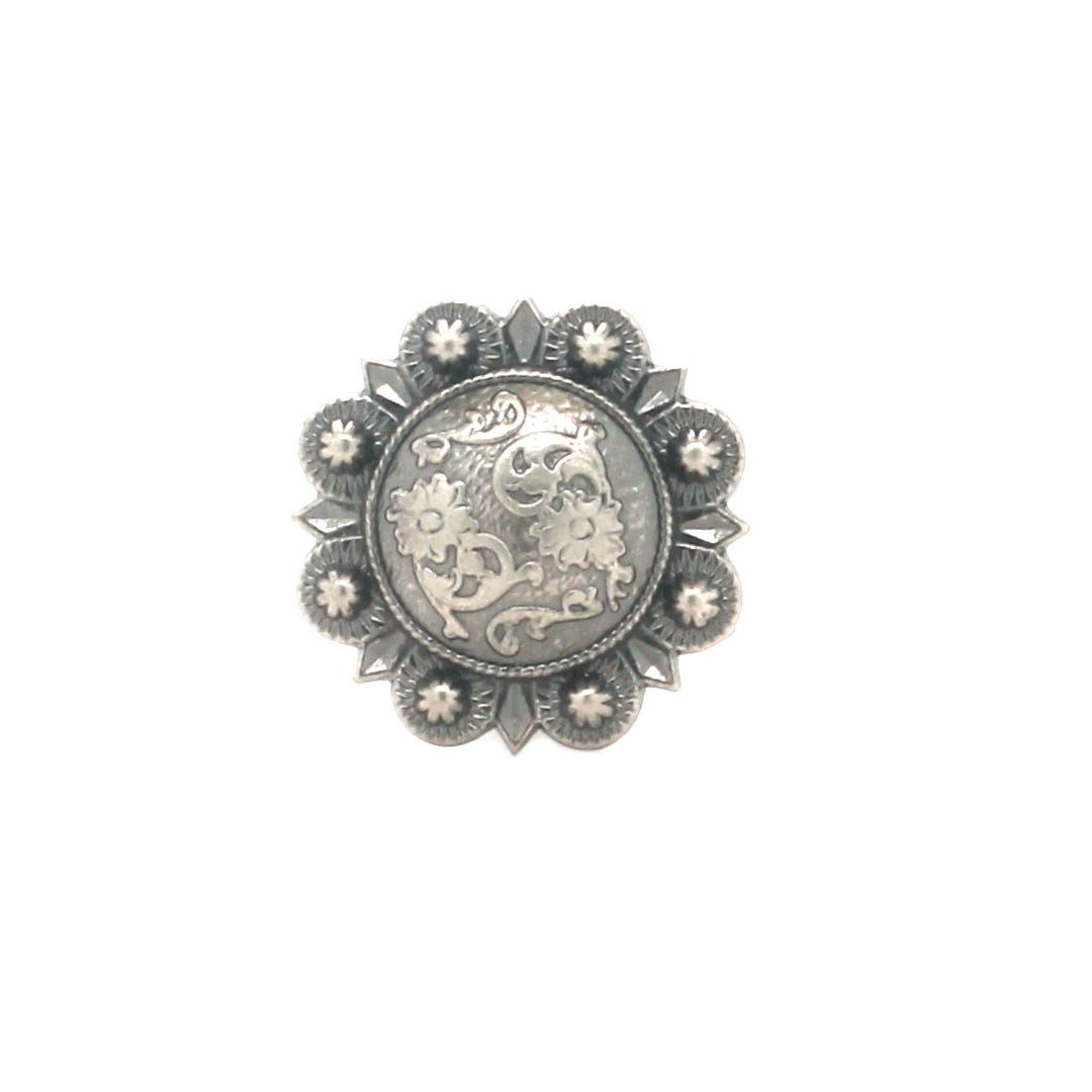 Cactus Flower Berry Concho Antique Nickel Screw Back 3/4" 7659-21 - Etsy