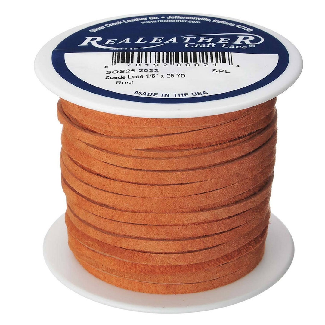 Suede Craft Lace Rust 1/8" X 25 Yds (3.2 Mm X 22.8 M) by Realeather ...