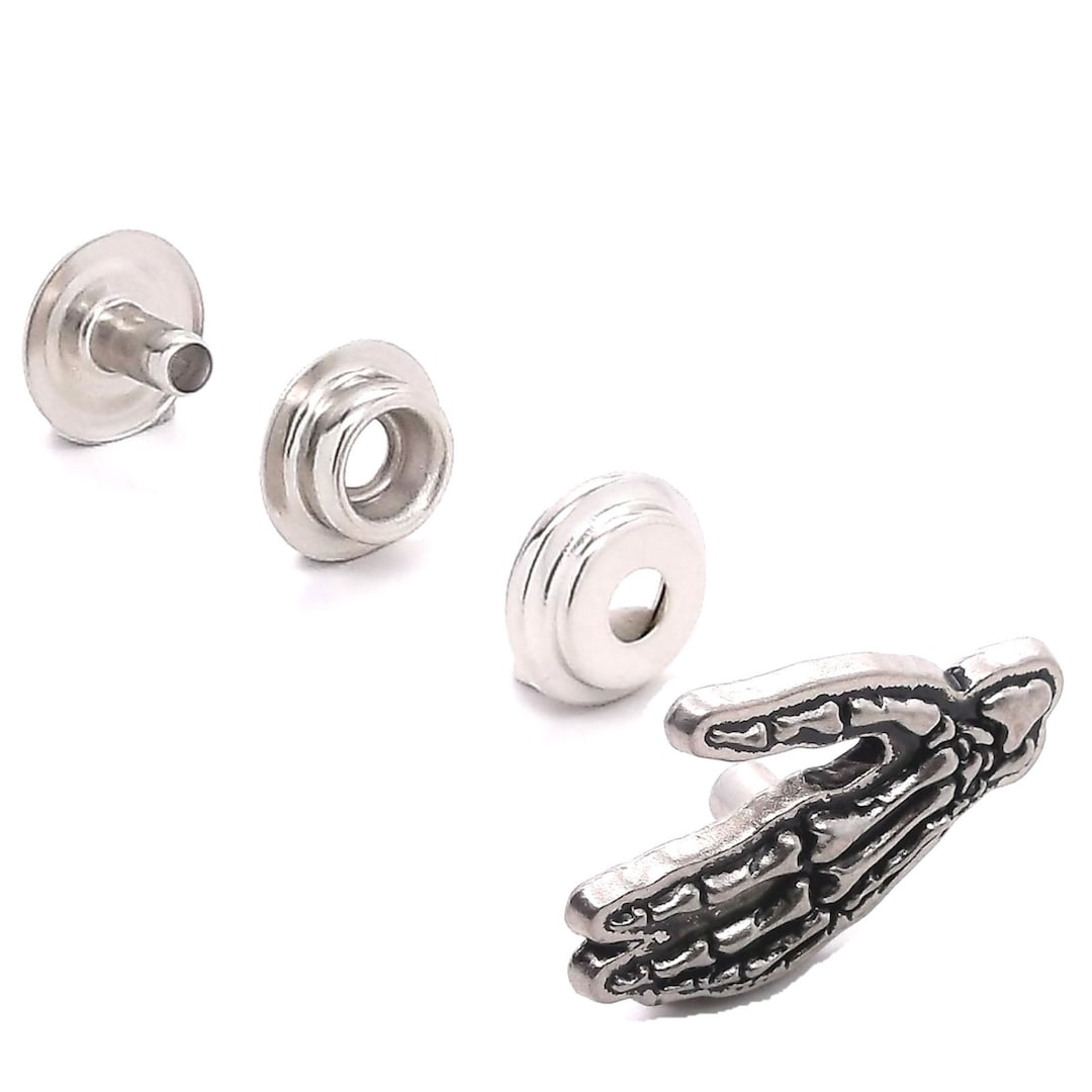Left Hand Bones Decorative Snap Button Cap 1-1/4 1265-56 Snap Set Made ...