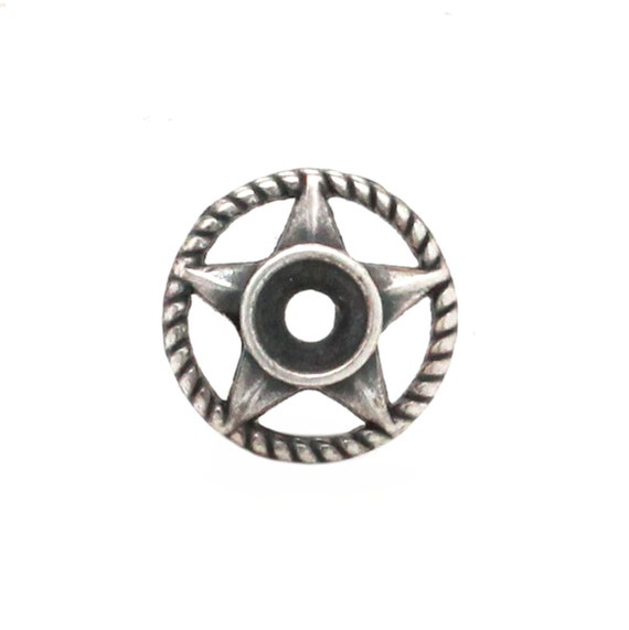 Western Roped Star Bezel Concho in Antique Nickel 3/4 | Etsy