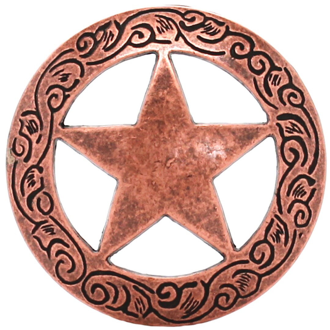 Star Engraved Concho Antique Copper Screw Back 1-3/4" 7464-10 - Etsy