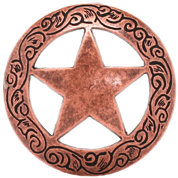 Star Engraved Concho Antique Copper Screw Back 1-3/4 | Etsy