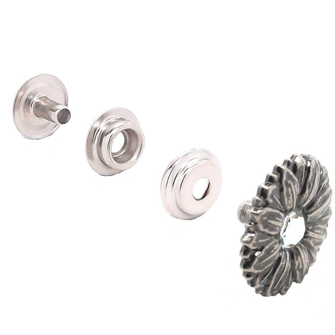 Sunflower Antique Nickel Concho Snap Set Button 1" 1265-104 - Etsy