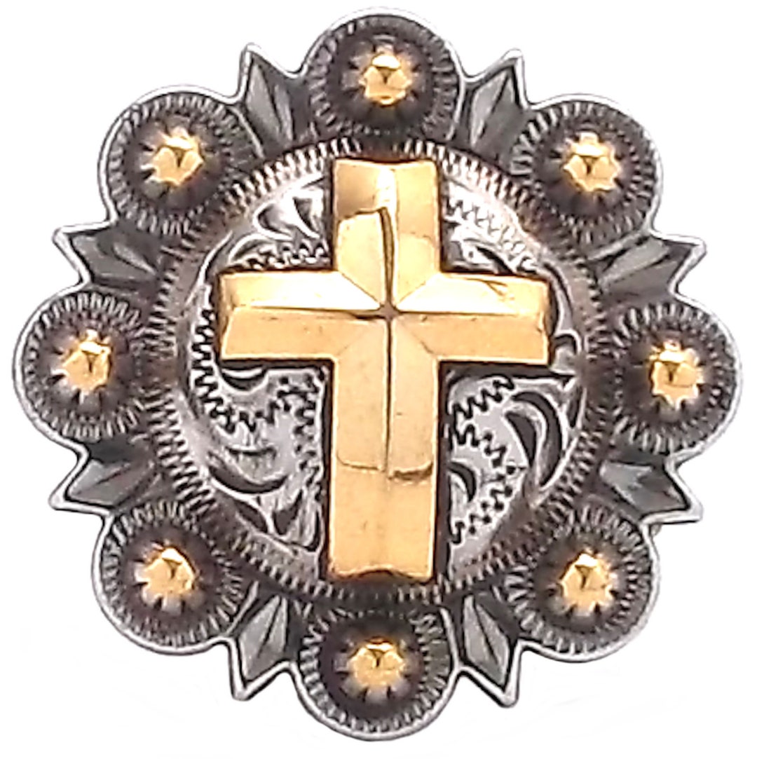 Cross Berry Concho Antique Silver and Rose Gold 1-1/2" 1738-31 - Etsy
