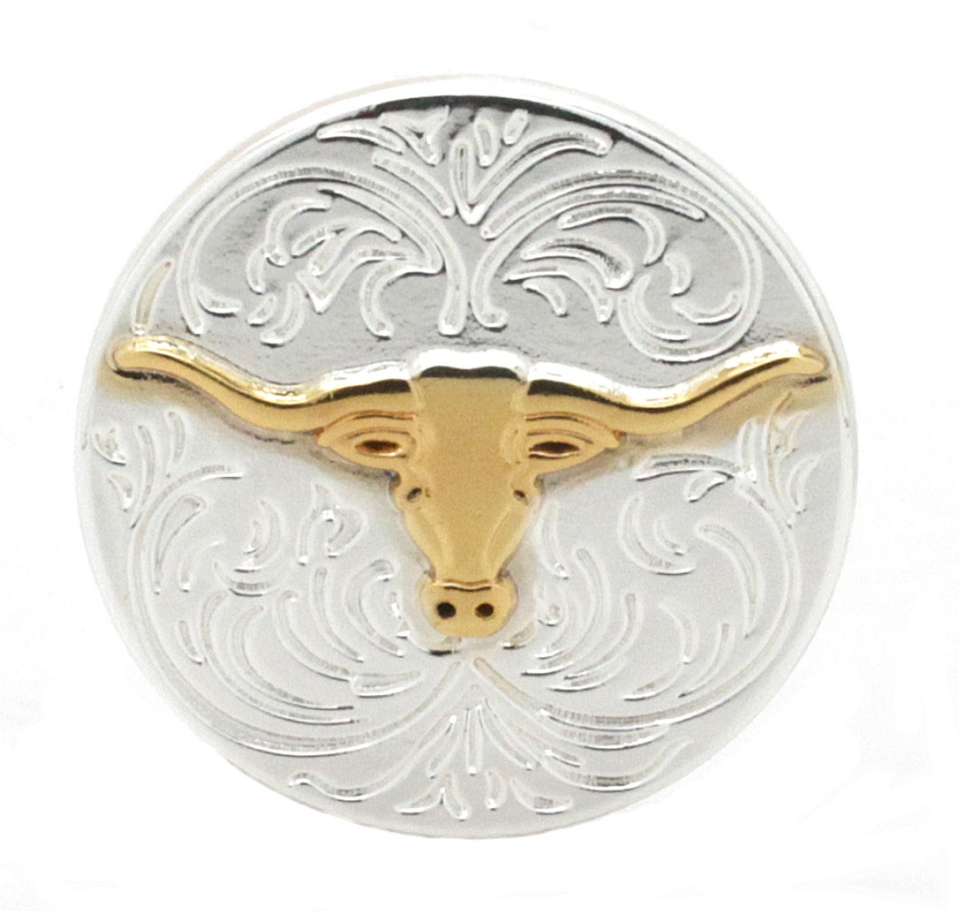 Steer Screw Back Concho Nickel and Gold 1-1/4" 7212-01 - Etsy