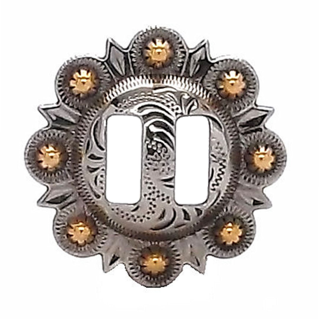 Slotted Concho Silver With Rose Gold 1-1/4" 7861-NGS - Etsy