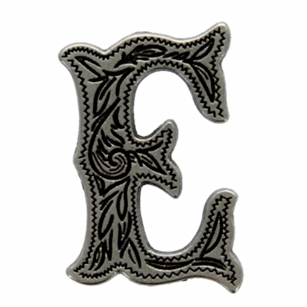 Alphabet Letter E Concho Antique Silver 3/4" Tall 1339-052 Screw Back ...