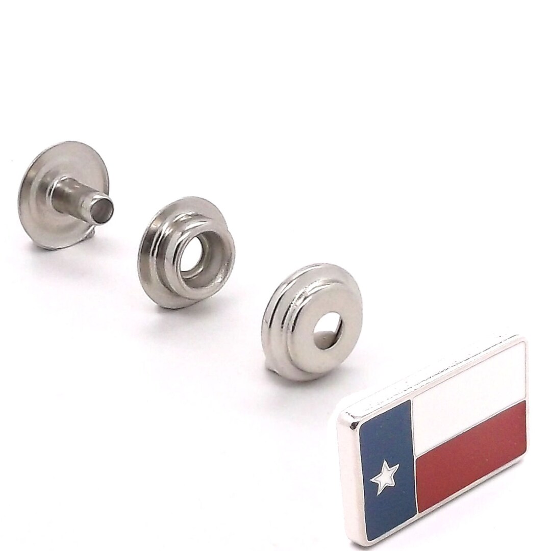Texas Lone Star Line 24 Decorative Snap Set Nickel 1" 1265-43 Made in ...
