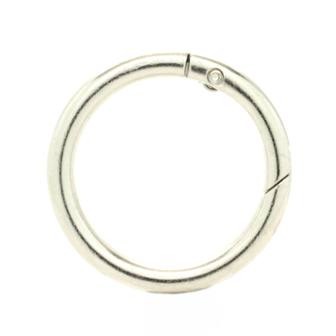 Spring Gate Rings Carabiner 1" Shiny Nickel Leather Hardware 1858-02 - Etsy