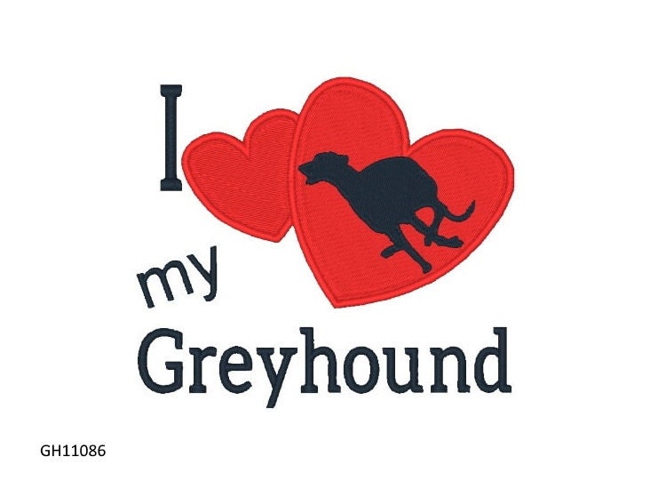 Greyhound Machine Embroidery Designs Set Applique Dog Filled - Etsy
