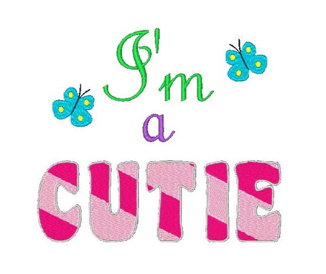Cutie Embroidery Design Baby Design Sayings Embroidery Sayings 4X4 5X7 ...