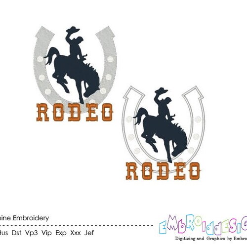 Rodeo Machine Embroidery Designs Set Cowboy Embroidery Design - Etsy
