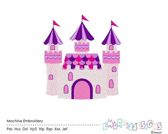 Castle Embroidery Design Castle Embroidery Designs Castles | Etsy