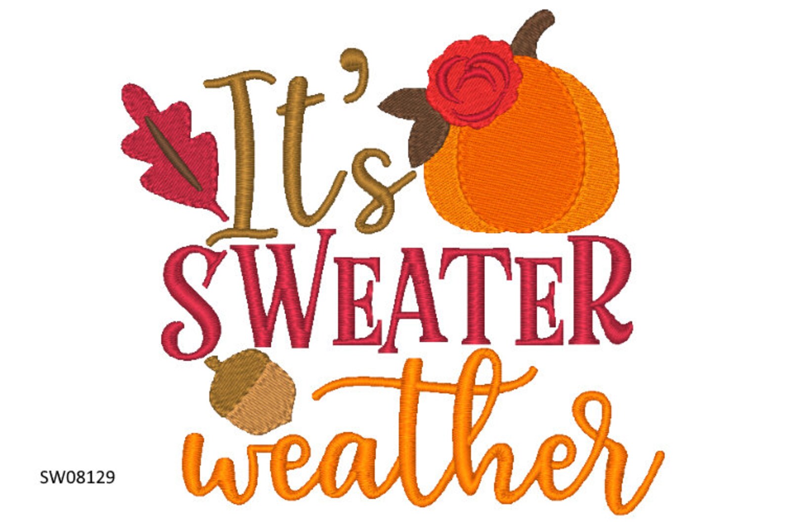 Fall Embroidery Design Saying Sweater Weather Autumn - Etsy