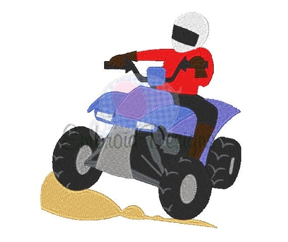 Four Wheeling Machine Embroidery Design 062914 Atv Design | Etsy