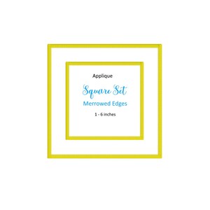Square Frame Patch Set Merrowed Edges, Instant Download Embroidery ...