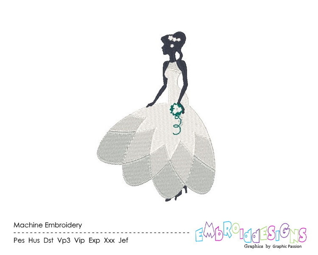 Bridal Silhouette Machine Embroidery Design (digital Download) - Etsy
