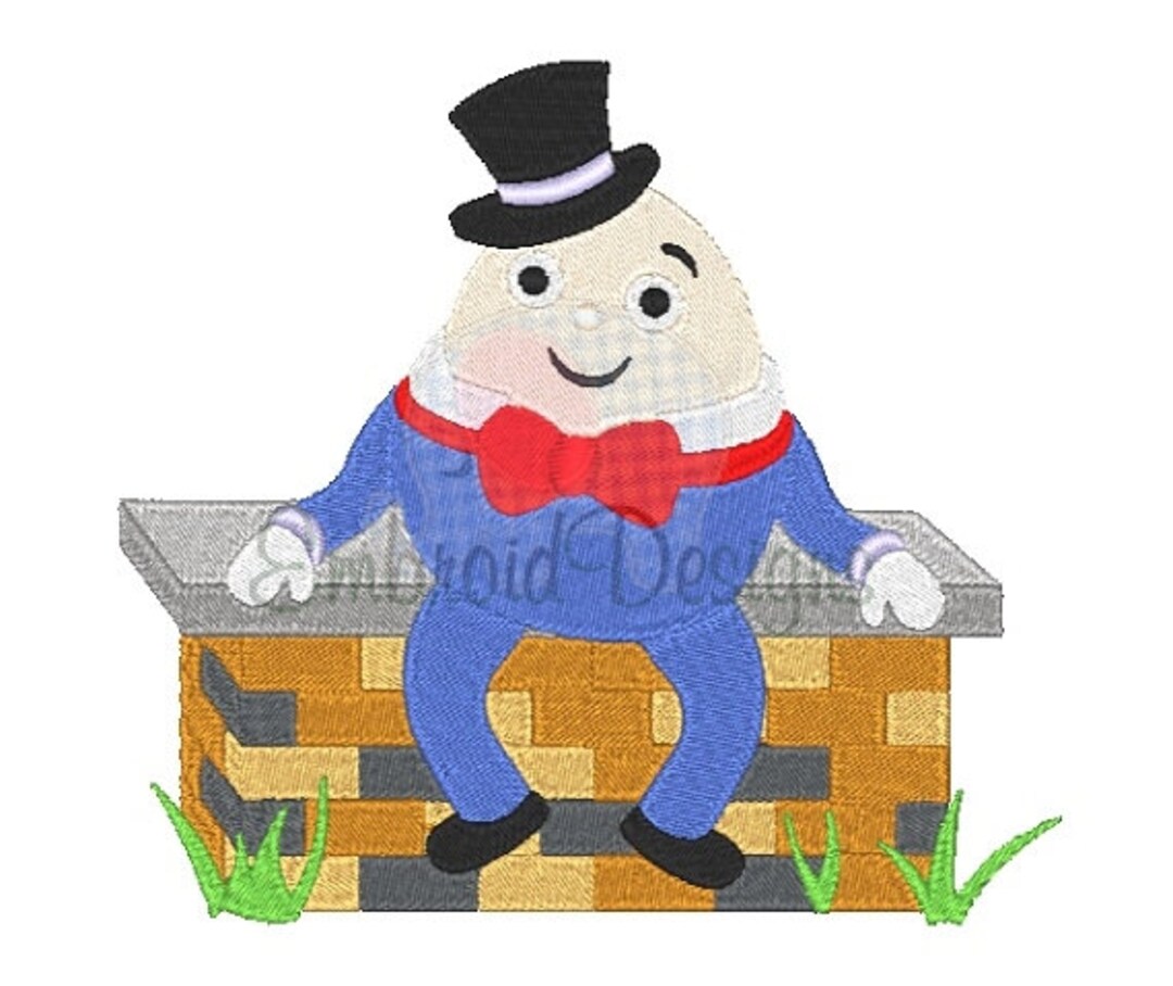 Humpty Dumpty Machine Embroidery Design | Nursery Rhyme - Etsy
