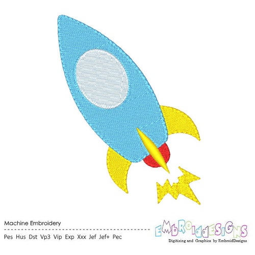 Machine Embroidery Design Applique Rocket INSTANT DOWNLOAD - Etsy