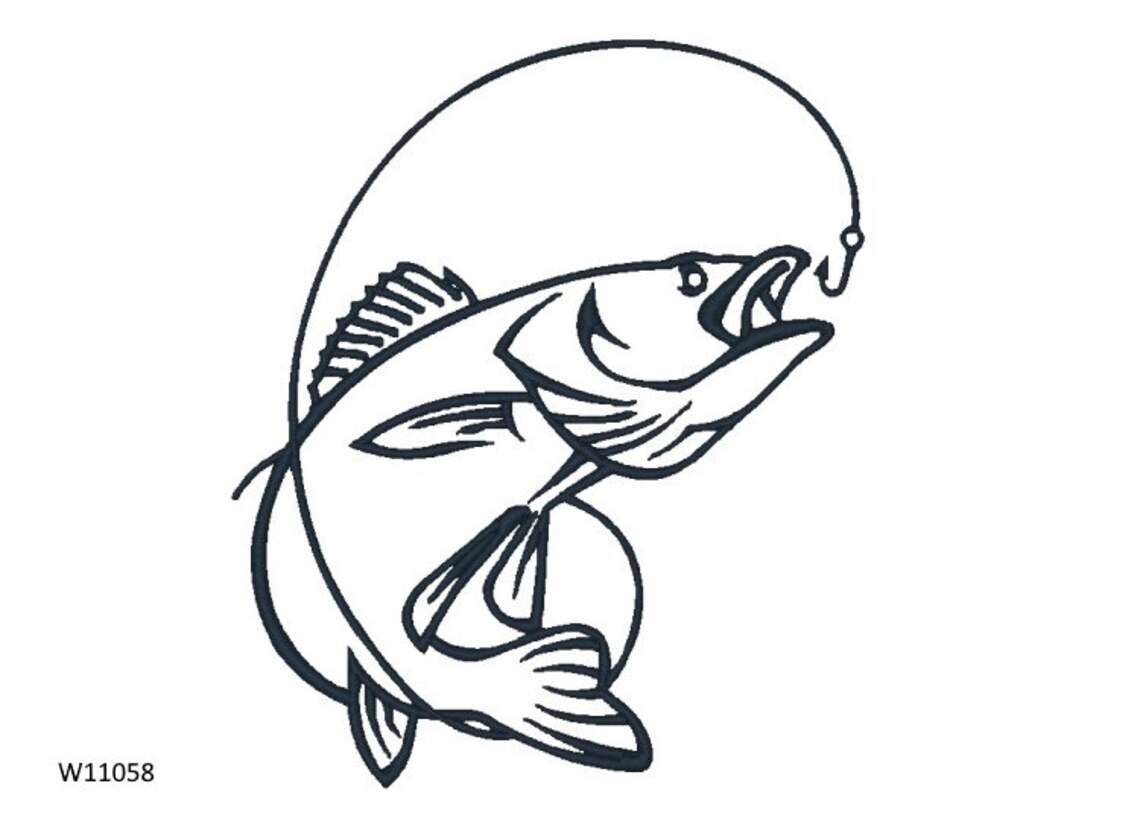 Walleye Machine Embroidery Design Fish Embroidery Designs - Etsy