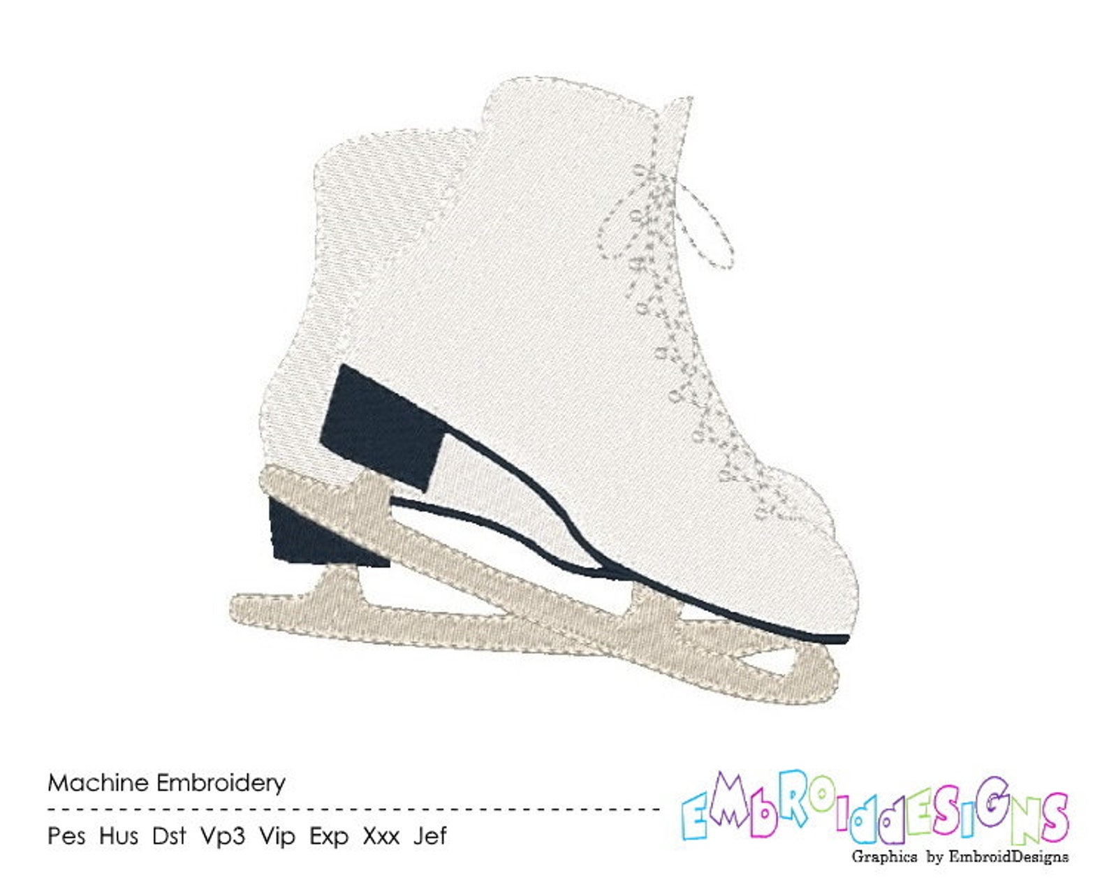 Figure Skates Machine Embroidery Design Ice Skate Embroidery - Etsy