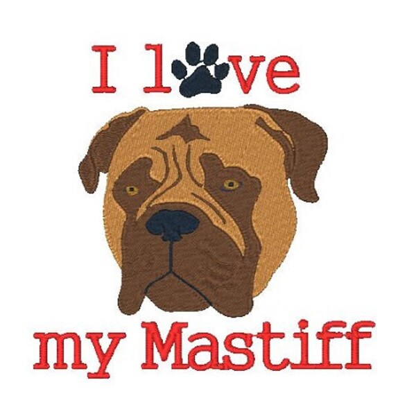 Mastiff Embroidery - Etsy