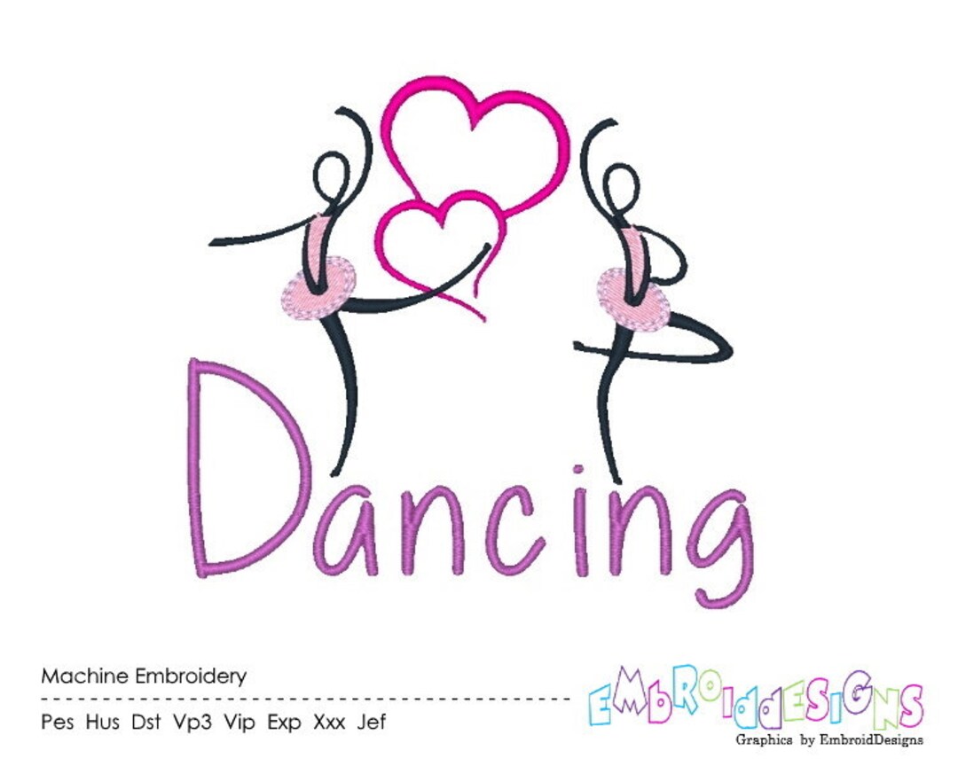 Dancing Embroidery Design Dance Machine Embroidery Designs 4X4 5X7 6X10 ...