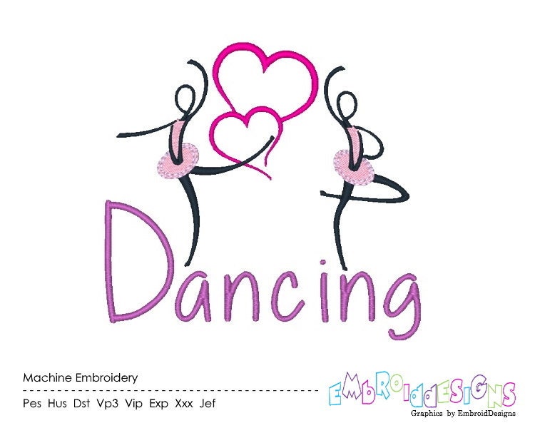 Dancing Embroidery Design Dance Machine Embroidery Designs 4X4 | Etsy