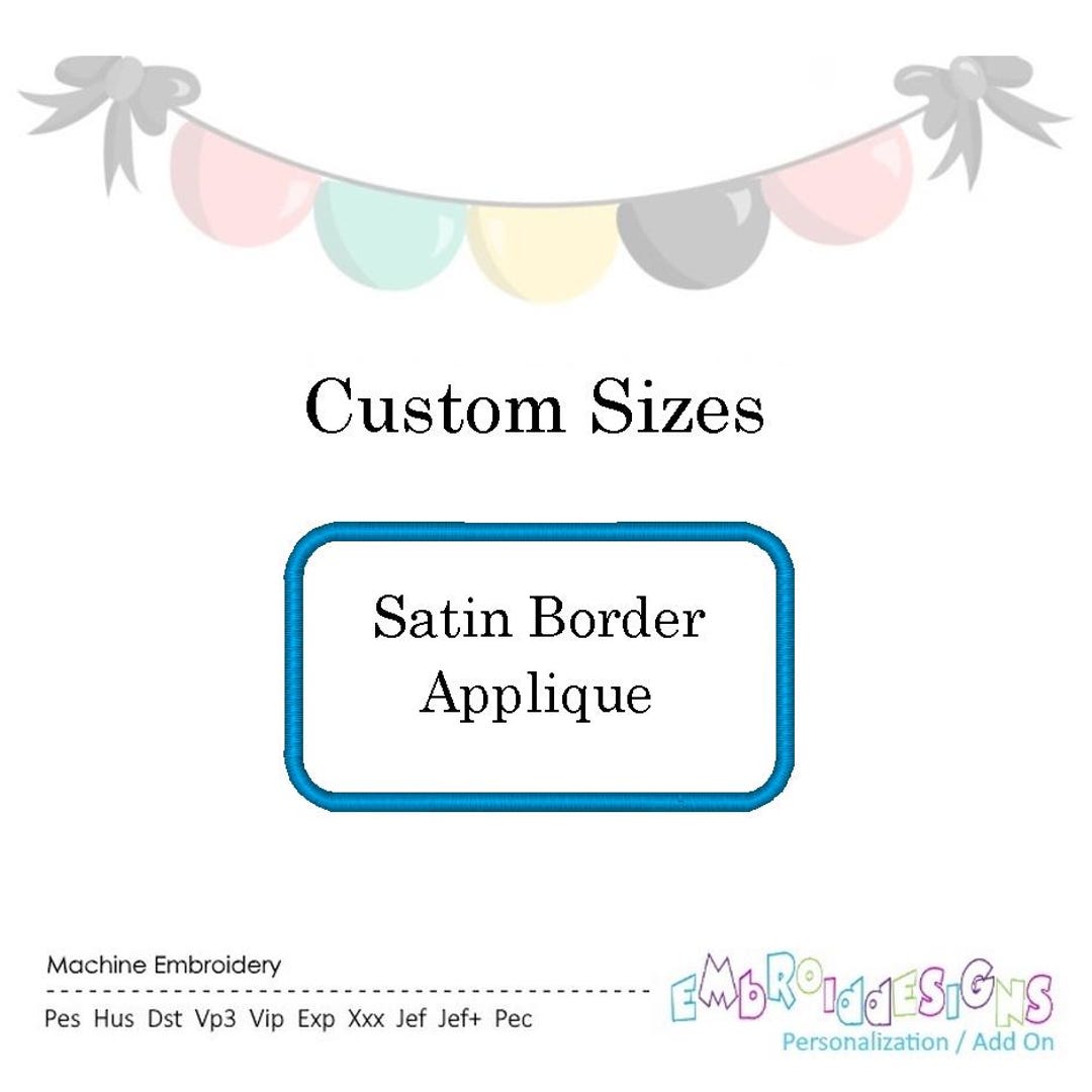 Custom Made Rectangle Applique Machine Embroidery Design Satin Stitch ...