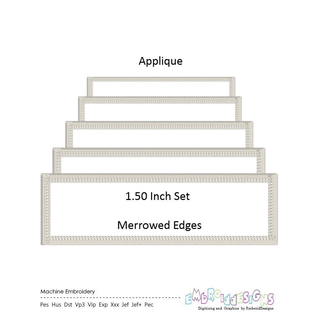 Instant Download Rectangle Frame Patch Applique Border Merrowed Edges ...