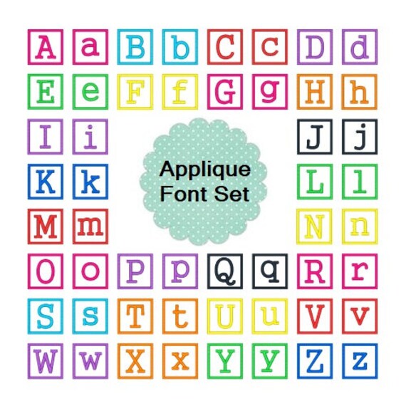 Alphabet Blocks Applique Embroidery Design Applique Alphabet | Etsy