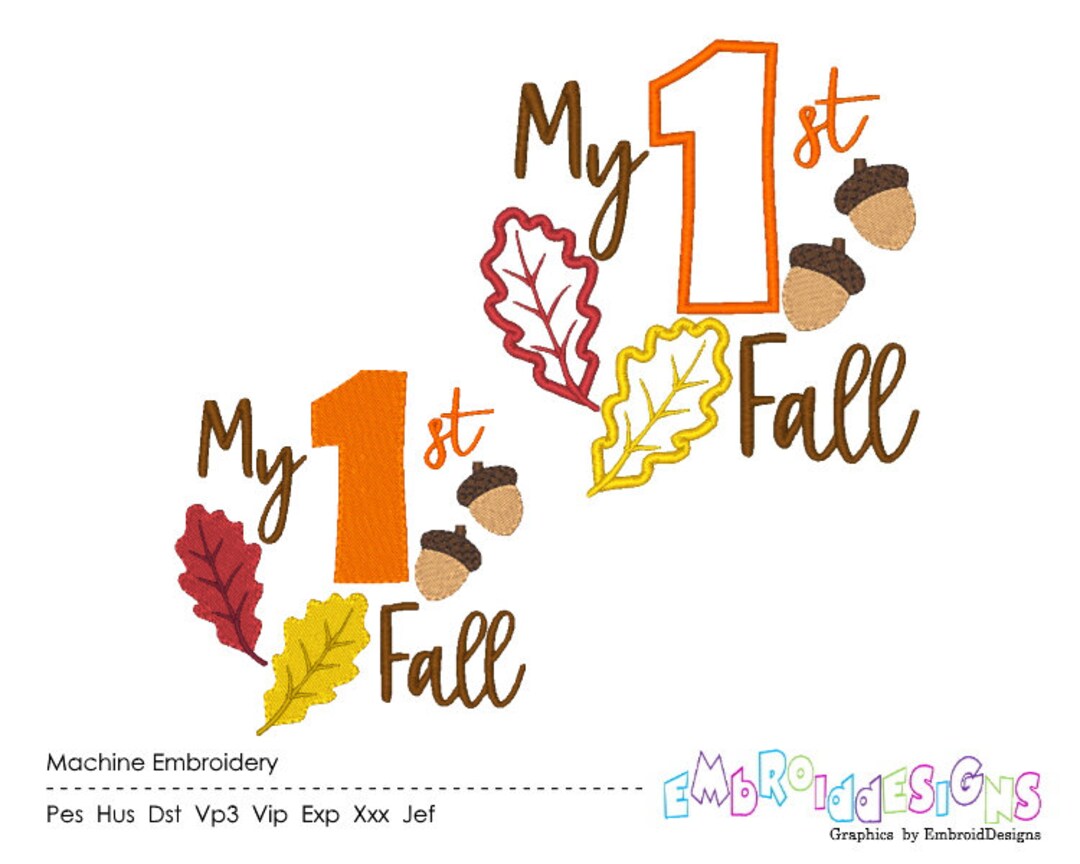 My First Fall Machine Embroidery Applique Designs - Etsy