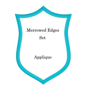 Shield Applique Set, Merrowed Edges, Border Embroidery Designs, Patch ...