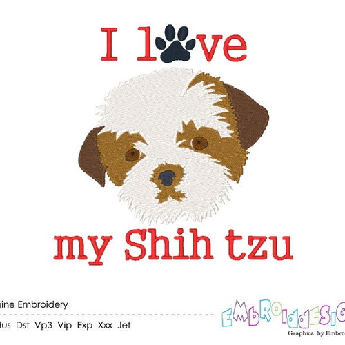 Shih Tzu Machine Embroidery Design - Etsy